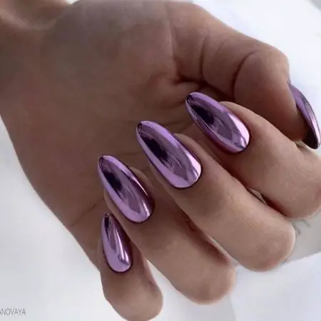 15 Stylish Chrome Almond Gel Nails for Spring - Trendy Manicure Ideas