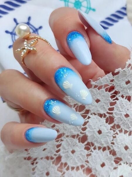 Stunning Blue Beach Nails - Top 21 Summer Manicure Ideas